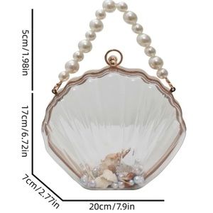 Bags | Clear Clamshell Purse W 2 Pearl Deatiled Straps | Poshmark